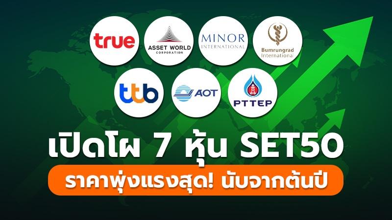 เปิดโผ 7 หุ้น SET50 ราคาพุ่งแรงสุด! นับจากต้นปี | Share2Trade